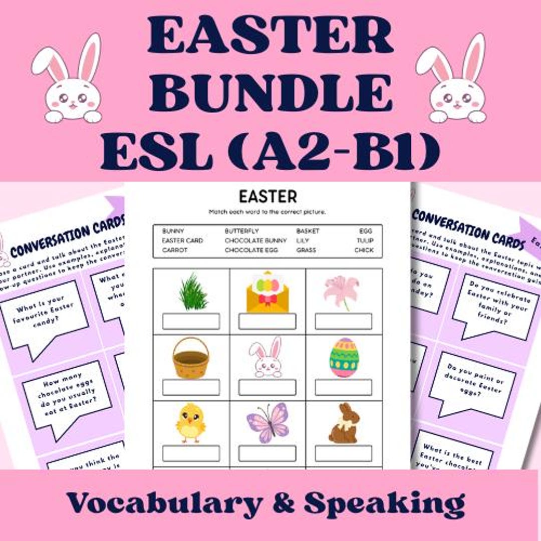 Easter ESL Bundle | A2- B1 Matching Activity + Conversation Cards ...