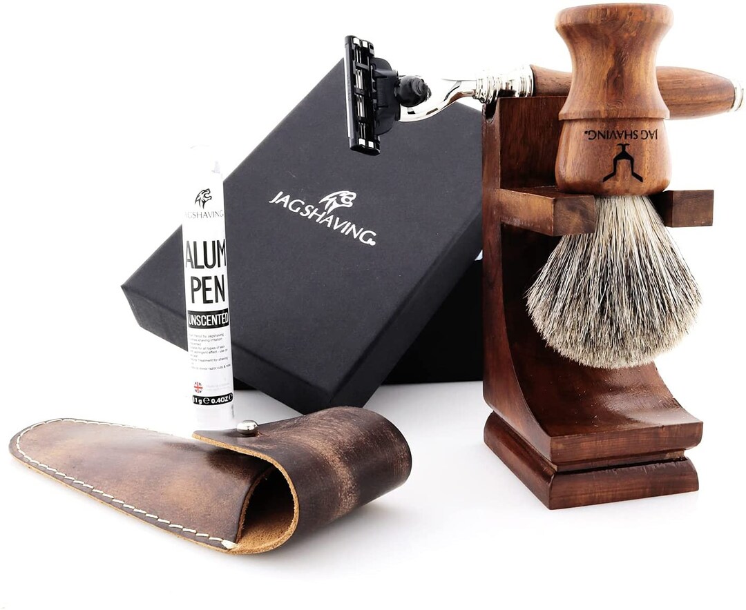Vintage Men Shaving Kit With 3 Edge Shaving Razor, Super Hair Brush ...