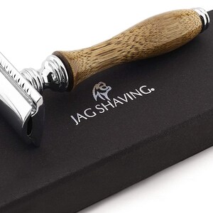 Natural Bamboo Double Edge Shaving Razor Wood Handle Shaver for Men and ...