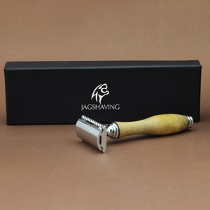Natural Bamboo Double Edge Shaving Razor Wood Handle Shaver for Men and ...