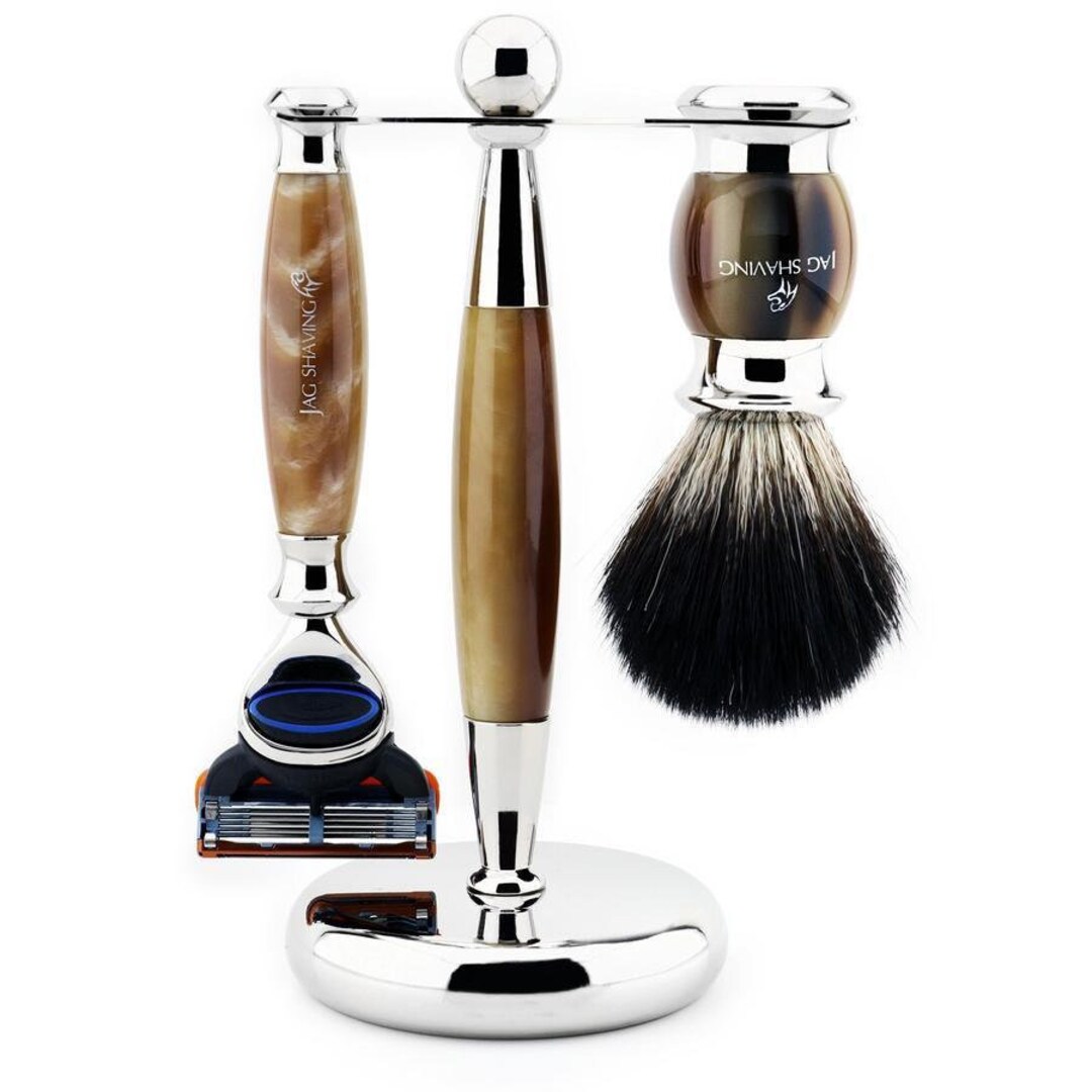 5 Edge Shaving Razor Kit With Badger Hair Brush and Steel - Etsy
