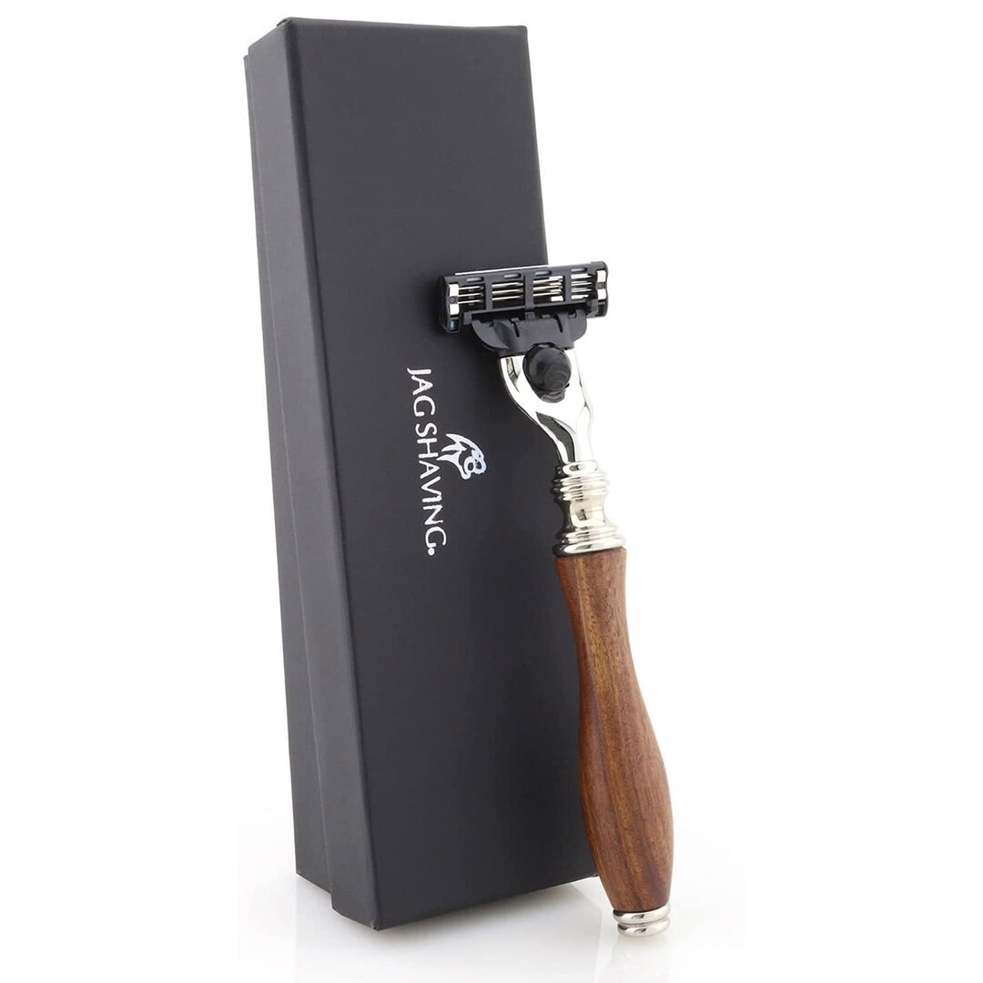 Handmade Mens Shaving Razor With Wood Handle, 3 Edge Razor, Travel ...