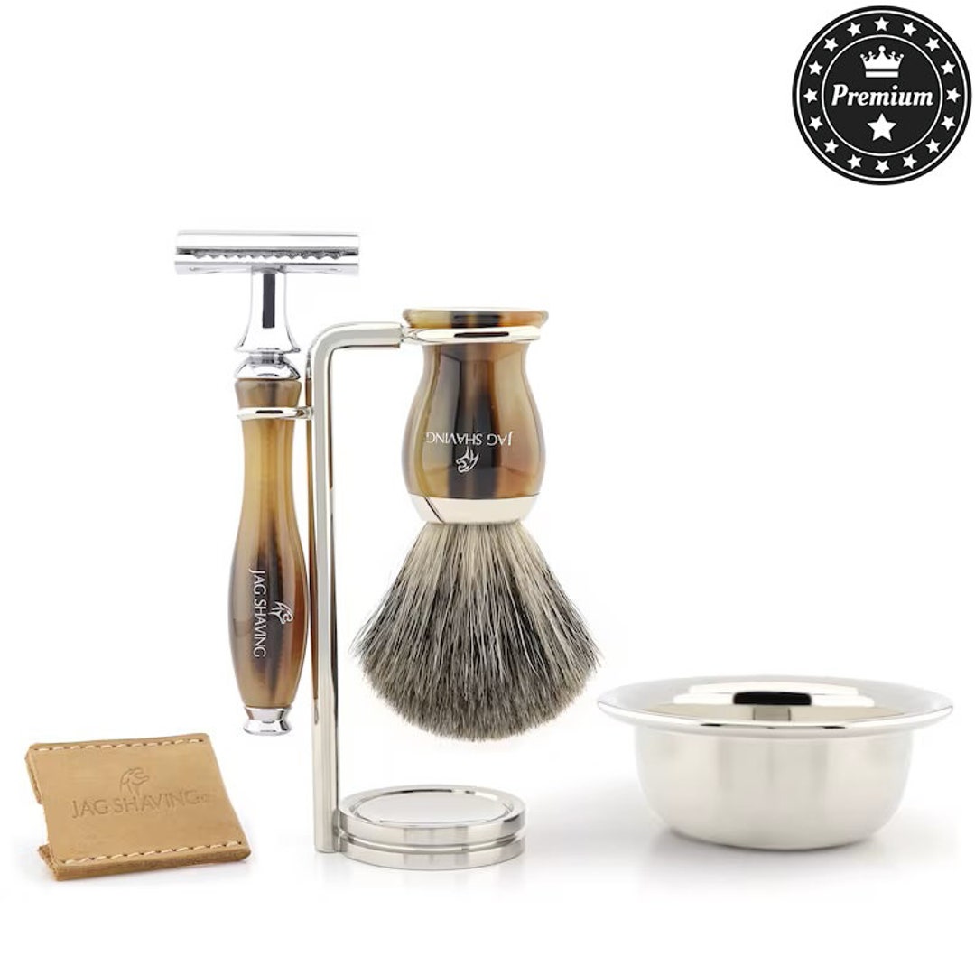 Kit de afeitado clásico hecho a mano para hombre con maquinilla de ...