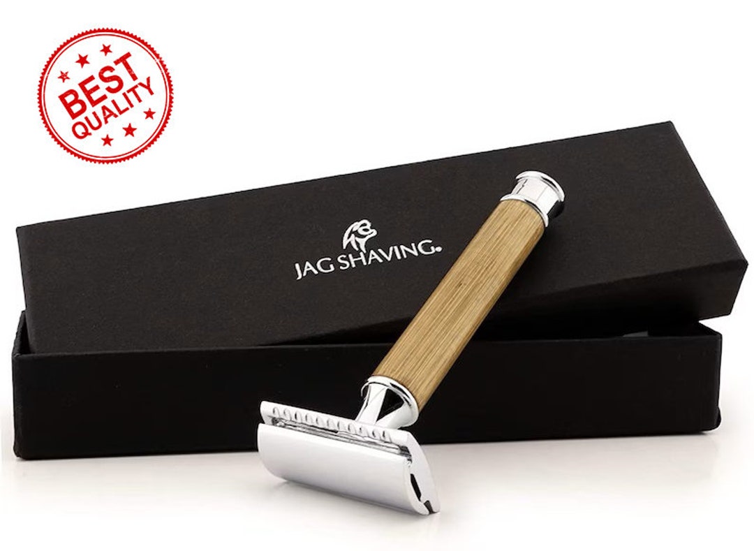 Double Edge Safety Razor With Bamboo Wood Handle Shaver in Gift Box ...