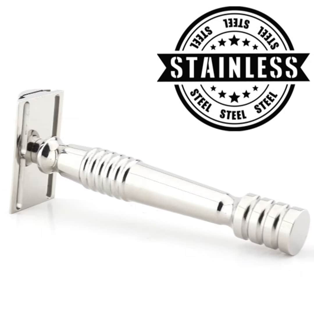 Classic Stainless Steel Double Edge Safety Razor – Long Handle - Etsy