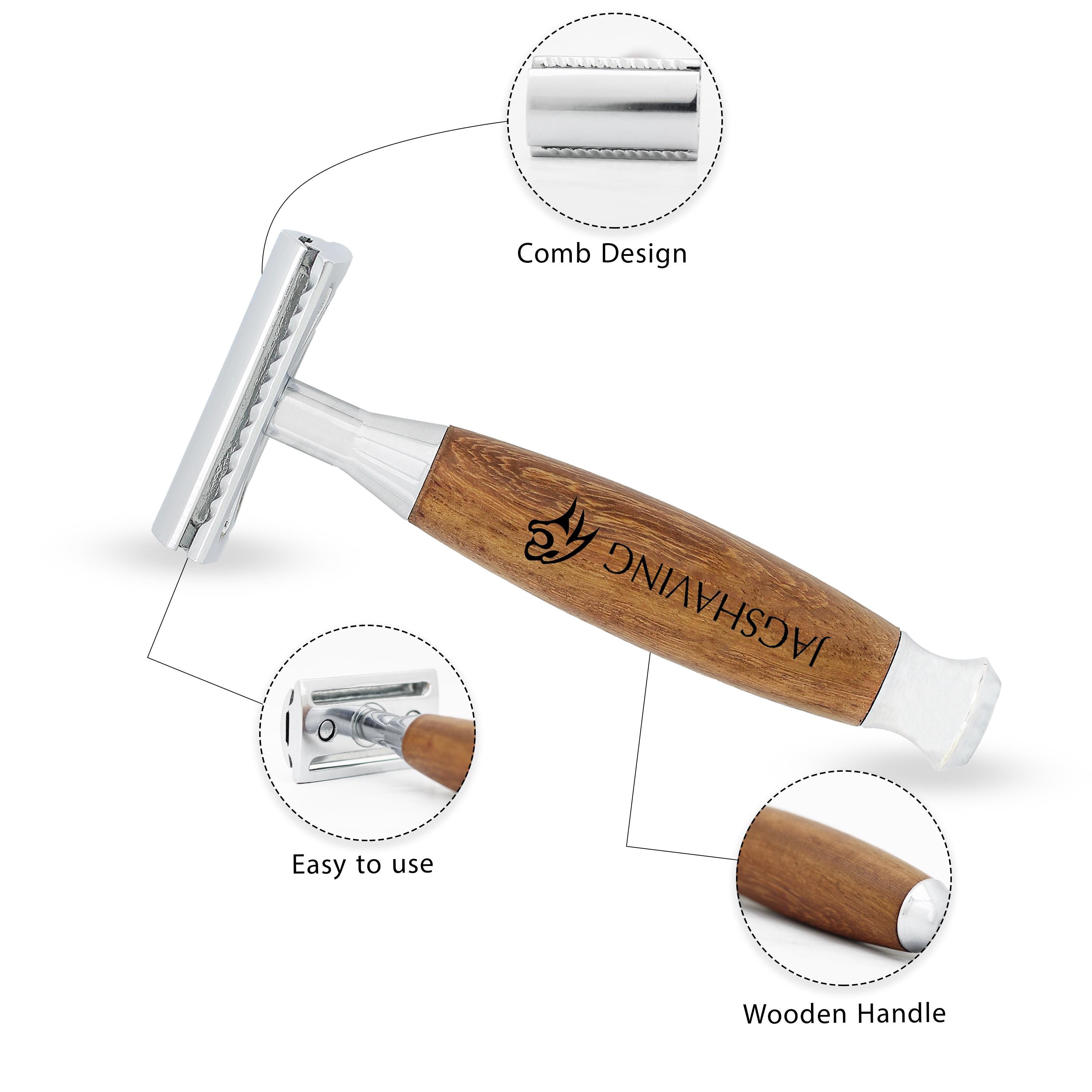 Wooden Handle Double Edge Safety Razor With Pouch - Etsy