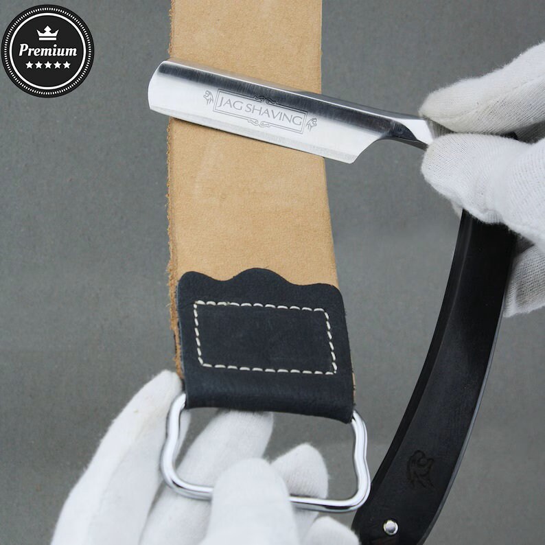 Handmade 3pc Cut Throat Razor Kit Straight Razor Double Sided Strop ...