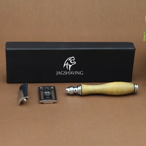 Natural Bamboo Double Edge Shaving Razor Wood Handle Shaver for Men and ...