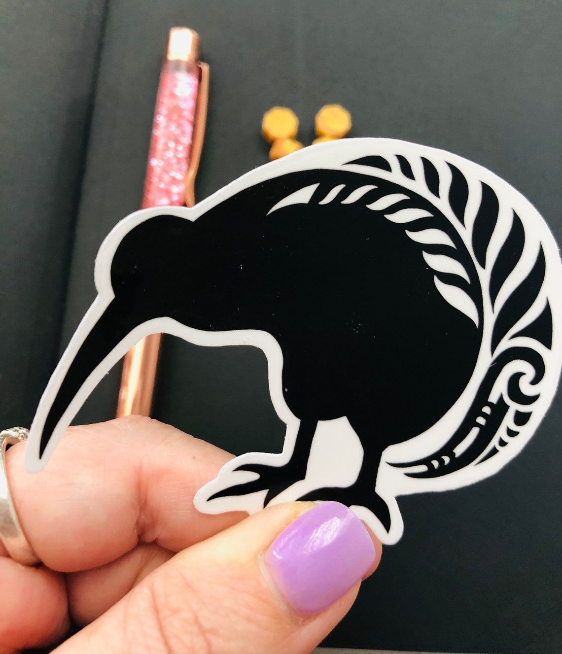 Kiwi and Fern Sticker | Etsy