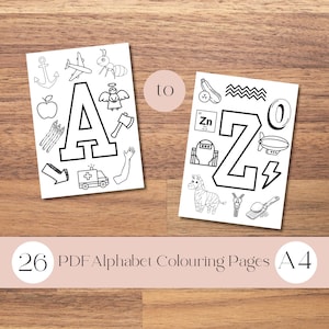Coloring Pages Kit - Alphabet Fun | 26 A-Z Printable A4 Coloring Pages ...