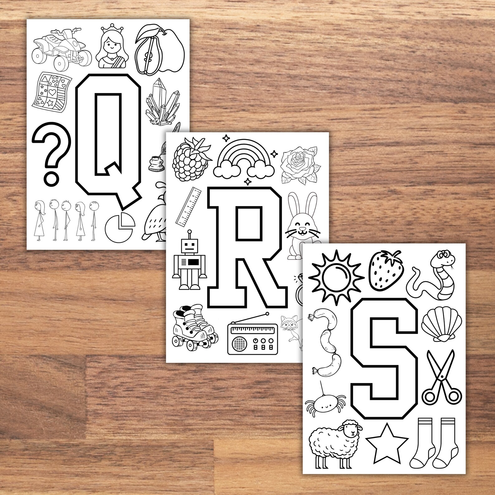 Coloring Pages Kit - Alphabet Fun | 26 A-Z Printable A4 Coloring Pages ...
