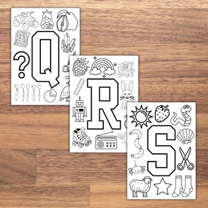 Coloring Pages Kit - Alphabet Fun | 26 A-Z Printable A4 Coloring Pages ...