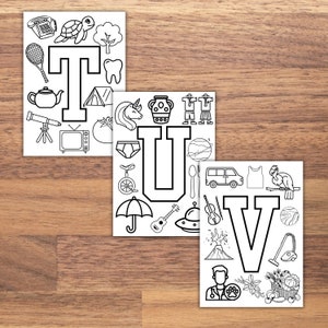 Coloring Pages Kit - Alphabet Fun | 26 A-Z Printable A4 Coloring Pages ...