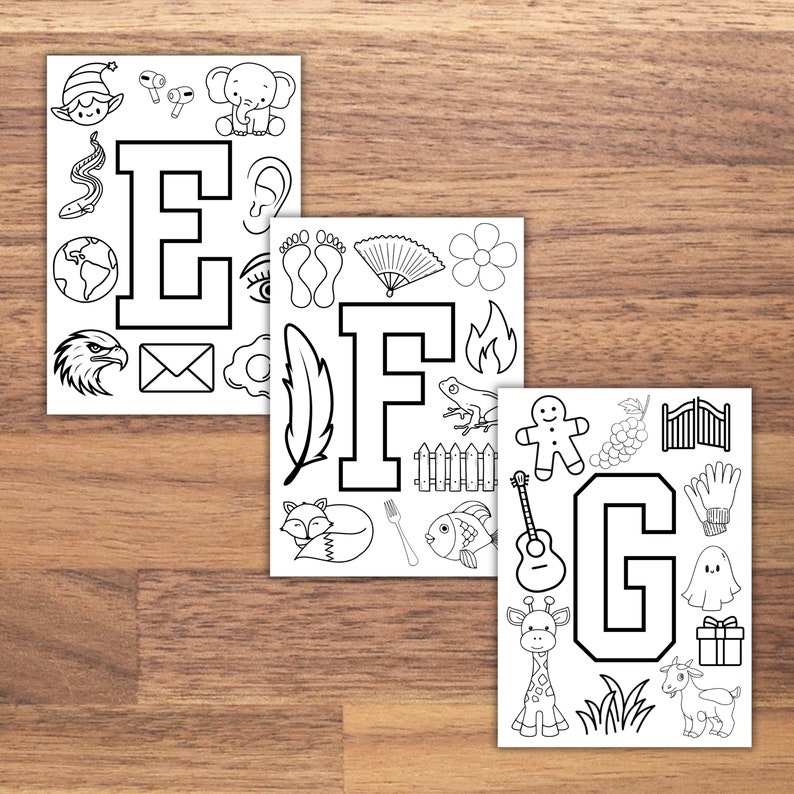 Coloring Pages Kit - Alphabet Fun | 26 A-Z Printable A4 Coloring Pages ...