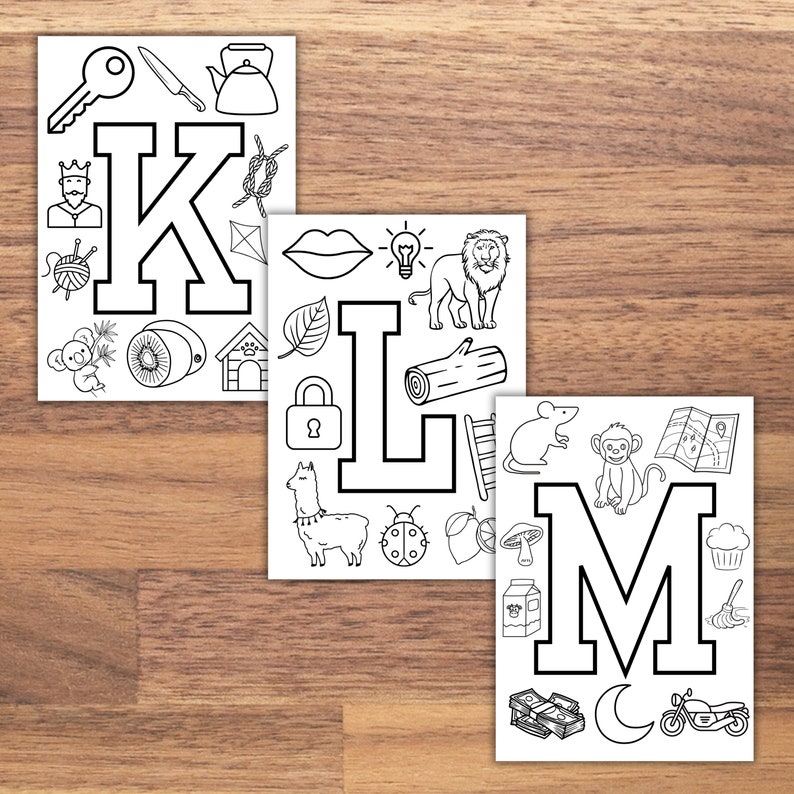Coloring Pages Kit - Alphabet Fun | 26 A-Z Printable A4 Coloring Pages ...