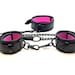 Black Pink Restraint Set, Collar and Leash, Purple Black Handcuffs ...