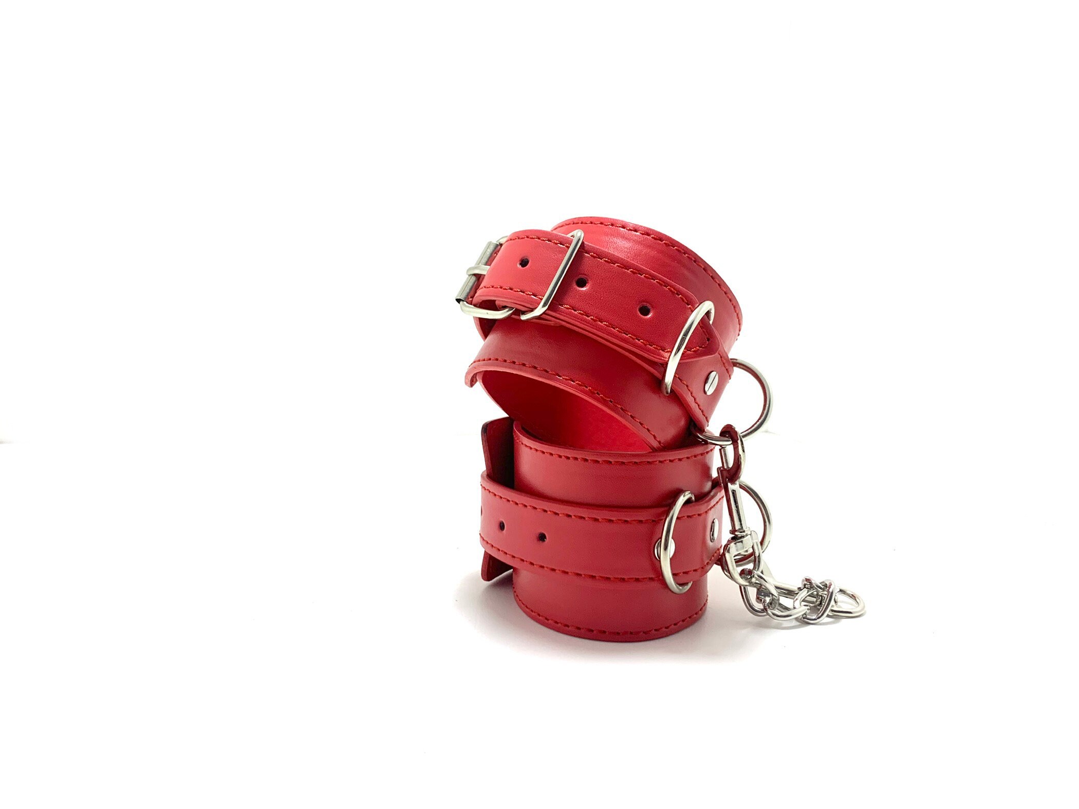 Red Restraint Set BDSM Gear Set Handcuffs and Leg Cuffs - Etsy