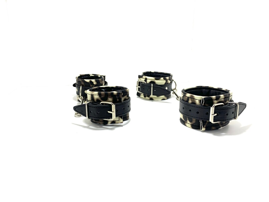 Unique Khaki Leopard Restraint Set, Leopard Bondage Handcuffs, Khaki ...
