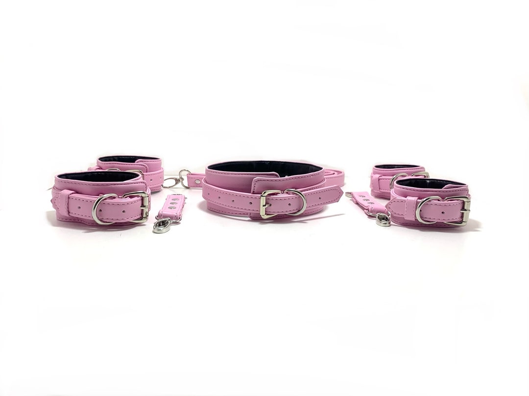 Luxury Pink Restraint Set, BDSM Gear Set, Handcuffs and Leg Cuffs ...