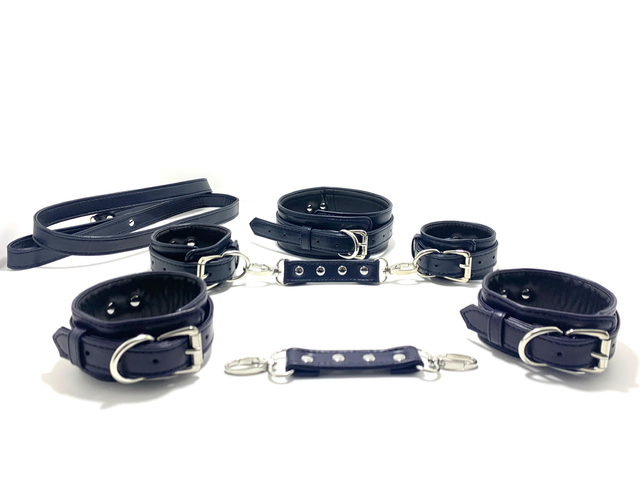 Luxury Navy blue restraint set BDSM gear set handcuffs and | Etsy