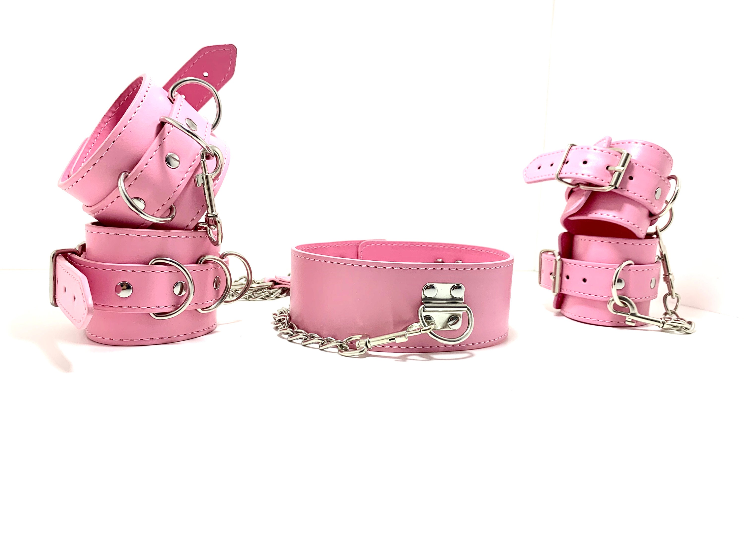 Pink Restraint Set BDSM Gear Set Handcuffs and Leg Cuffs - Etsy