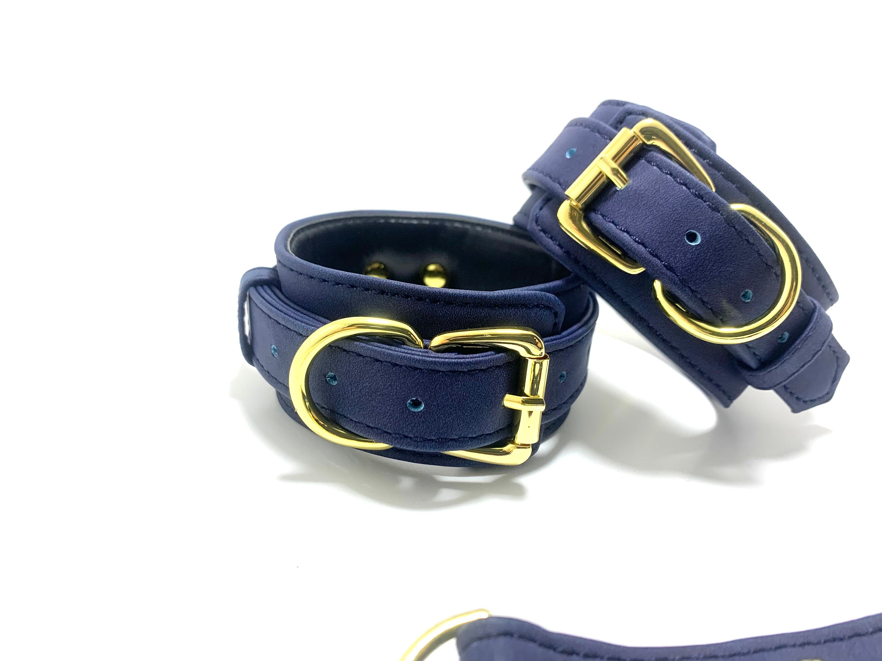 Unique Navy Blue Restraint Set Suede Navy Blue BDSM Gear Set | Etsy