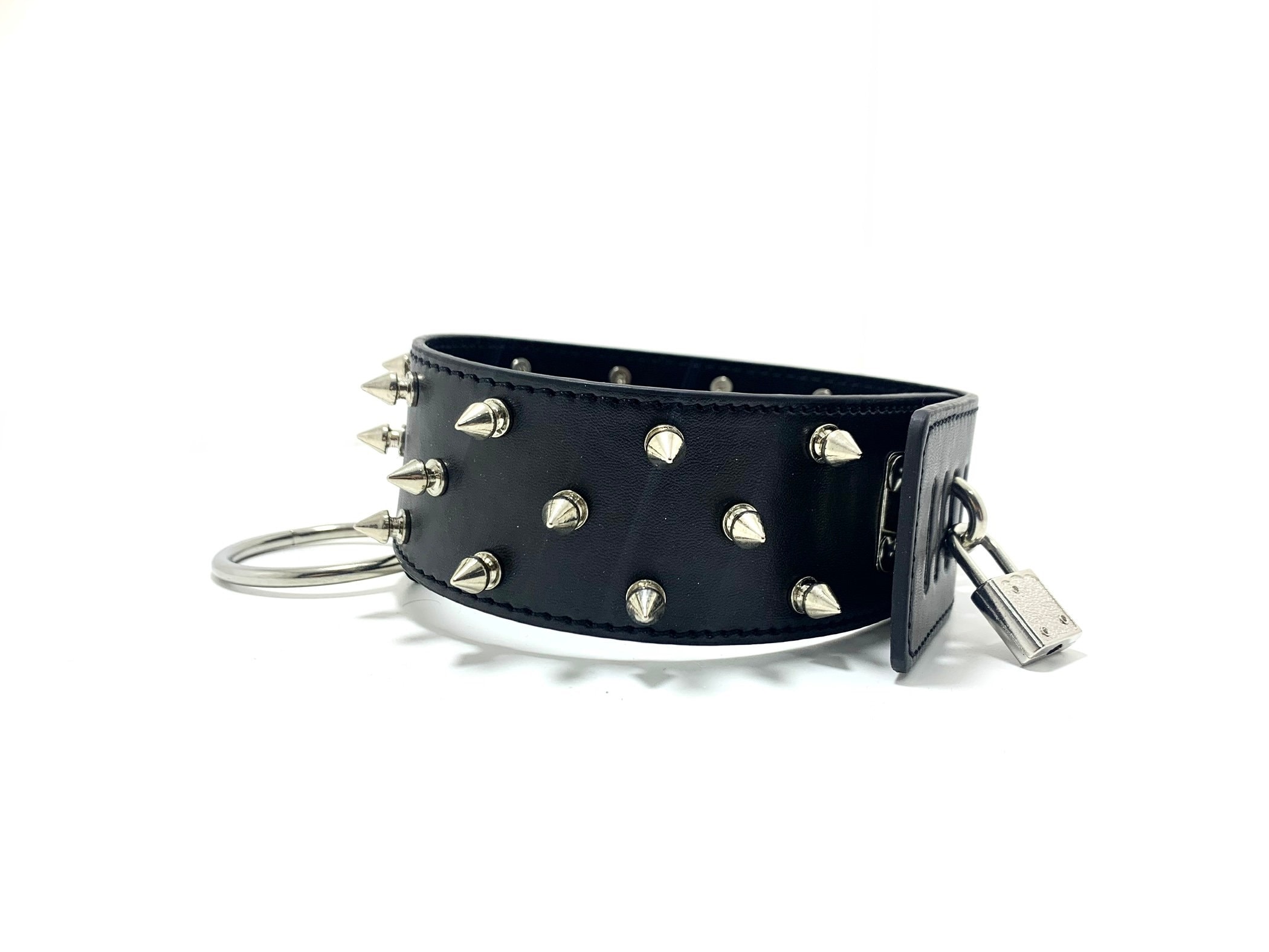 Amazing restraint set handcuffs with spikes collar with | Etsy