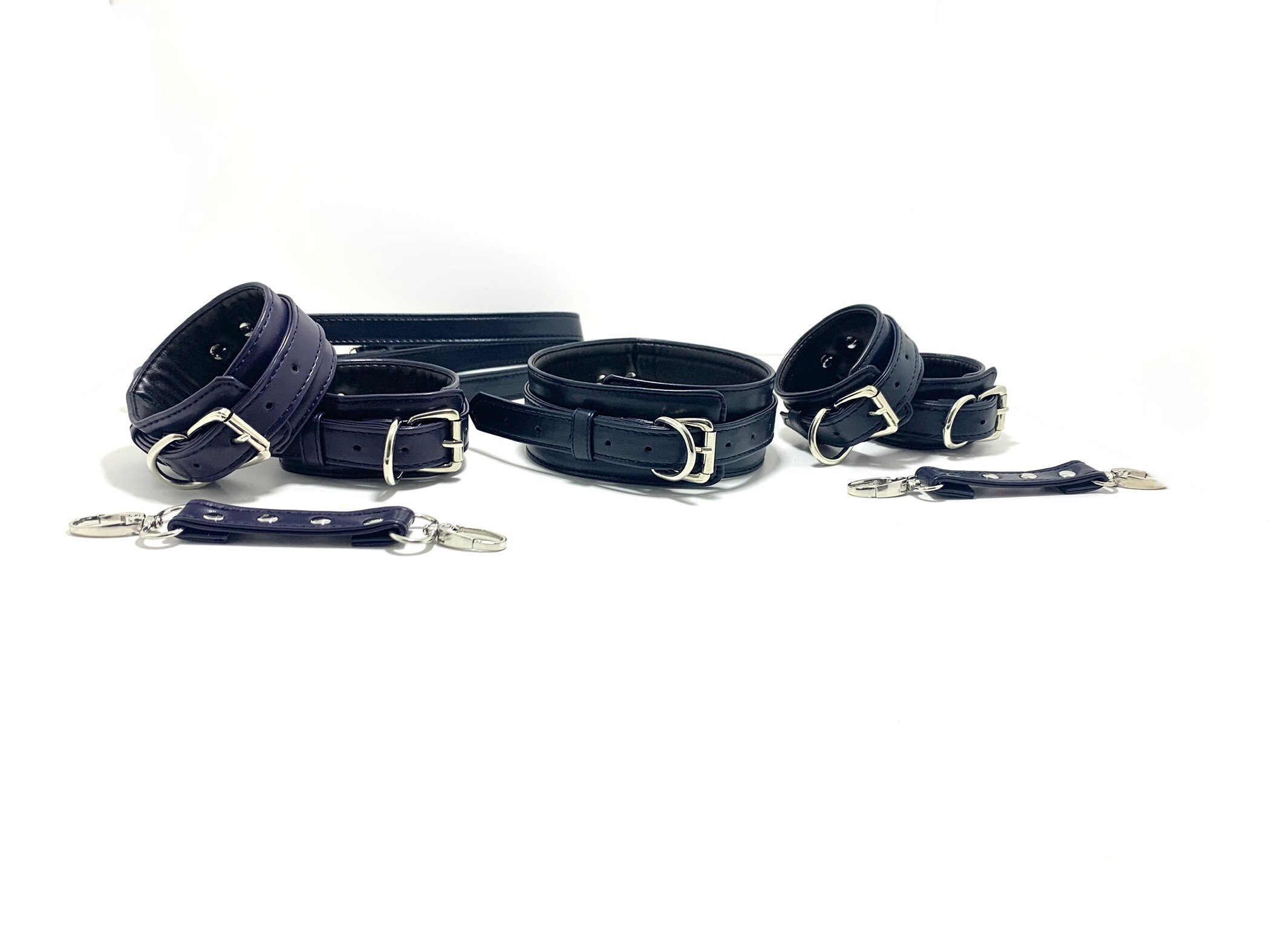 Luxury Navy blue restraint set BDSM gear set handcuffs and | Etsy