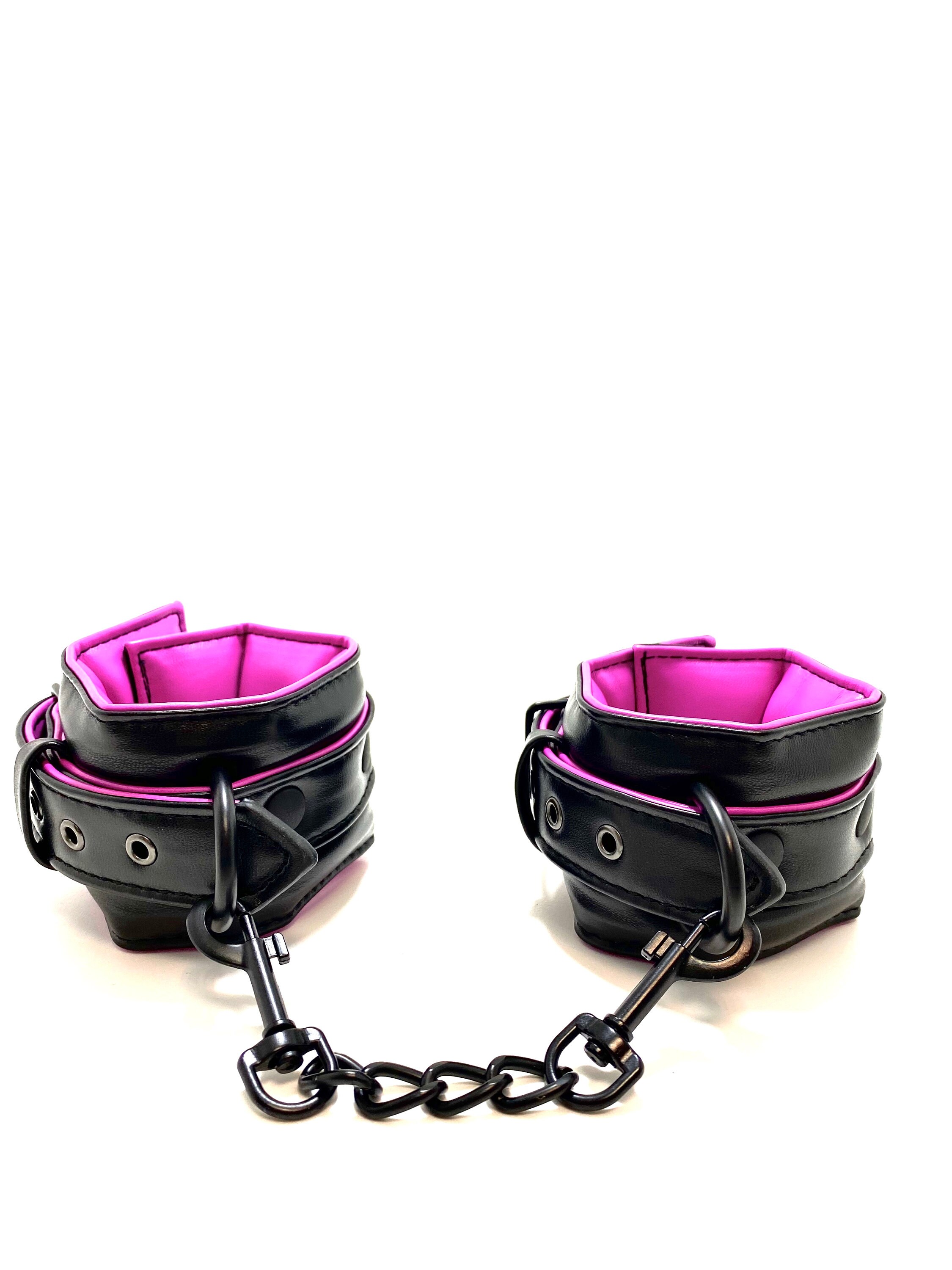 Luxury Handcuffs and Ankle Cuffs Set Collar and Leash Purple - Etsy