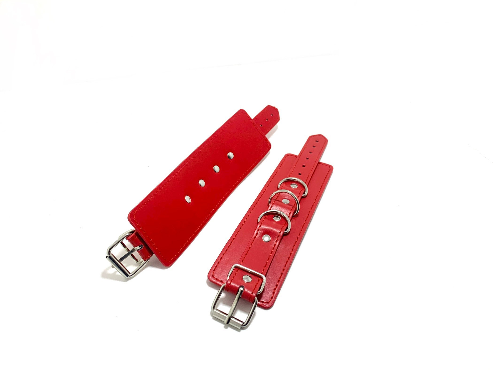 Red Restraint Set BDSM Gear Set Handcuffs and Leg Cuffs - Etsy