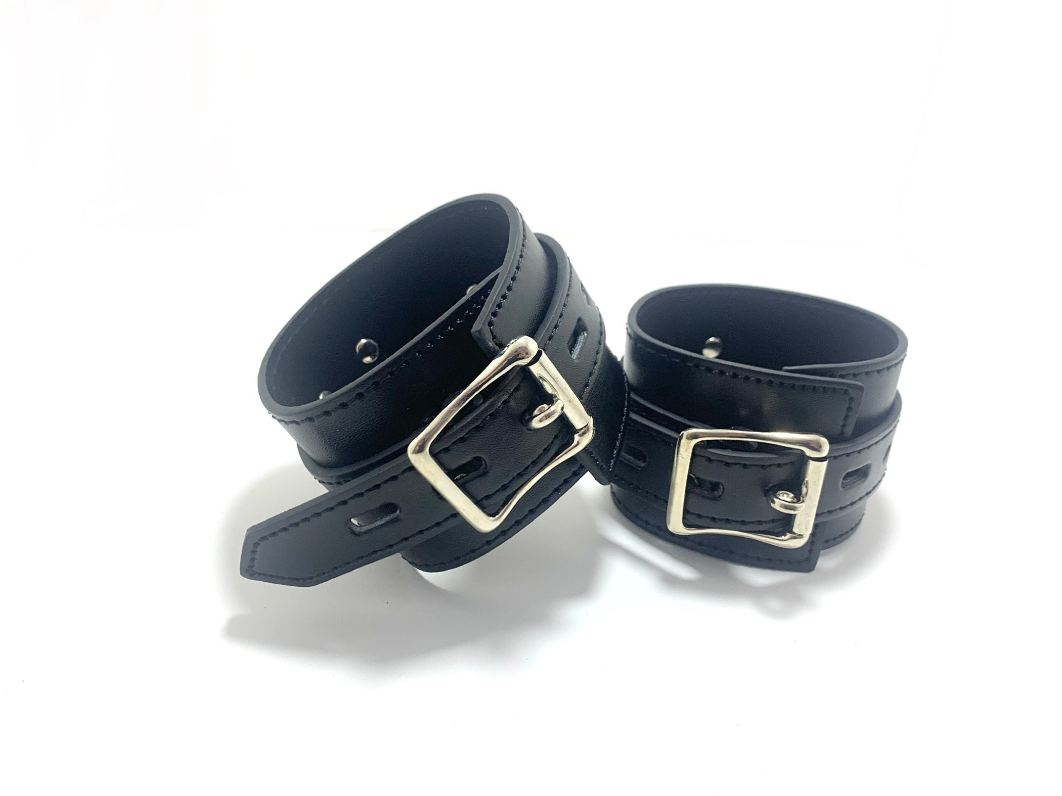 Black Restraint Set BDSM Gear Set Handcuffs and Leg Cuffs | Etsy