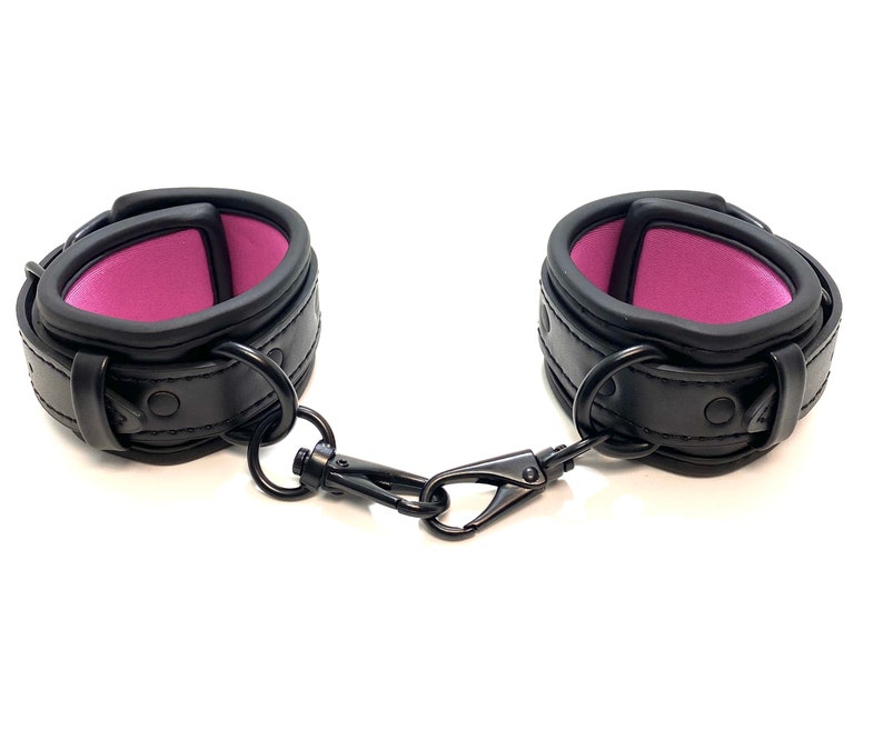 Black Pink Restraint Set Collar and Leash Purple Black | Etsy