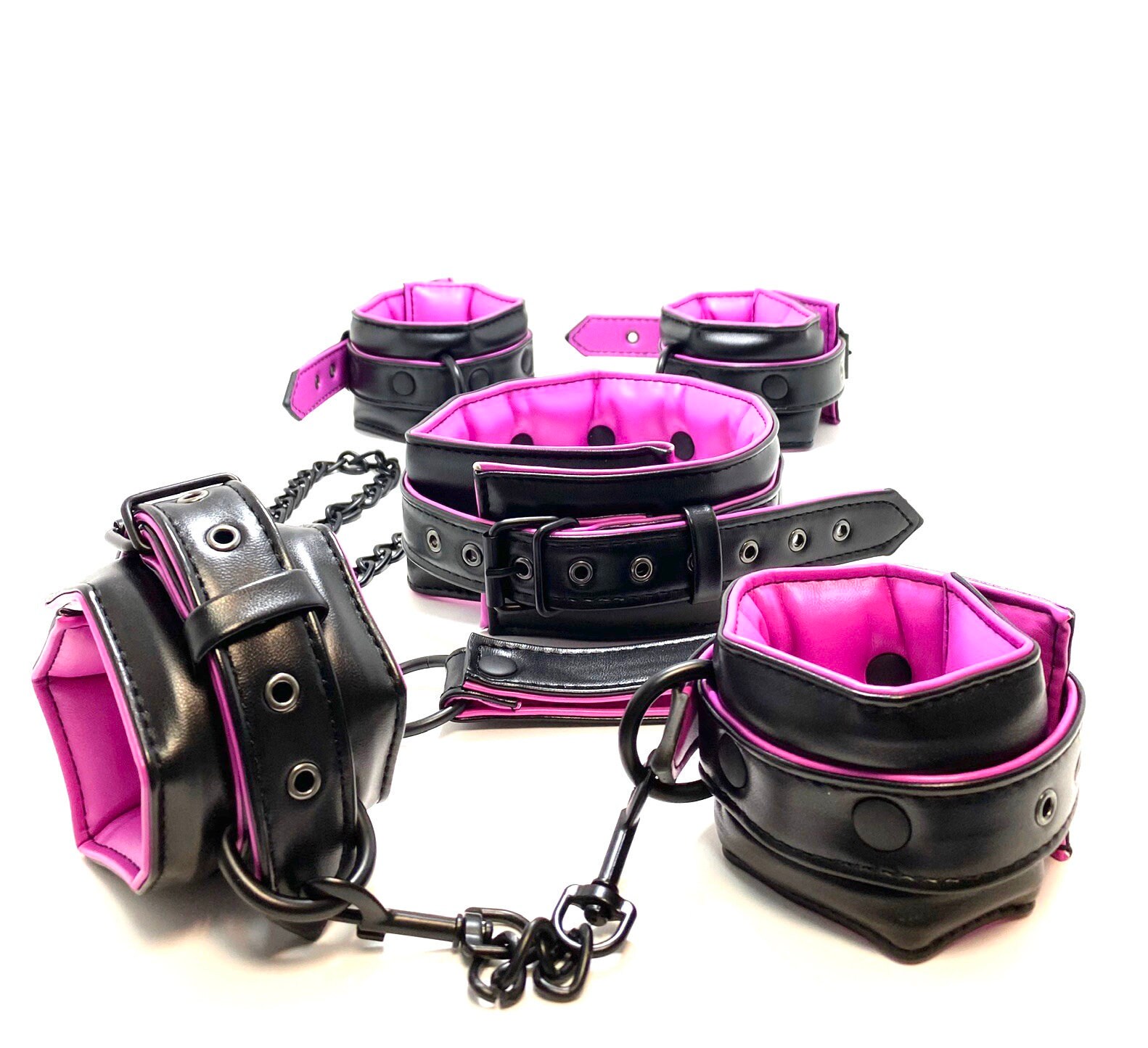 Luxury Handcuffs and Ankle Cuffs Set Collar and Leash Purple - Etsy