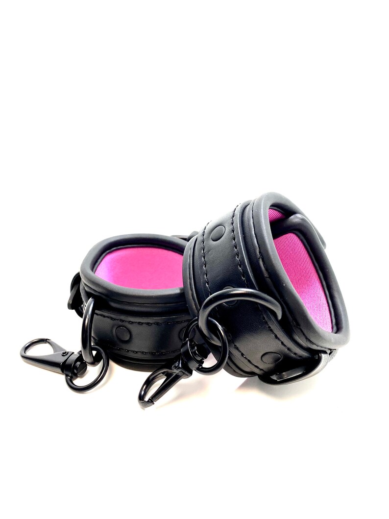 Black Pink Restraint Set Collar and Leash Purple Black | Etsy