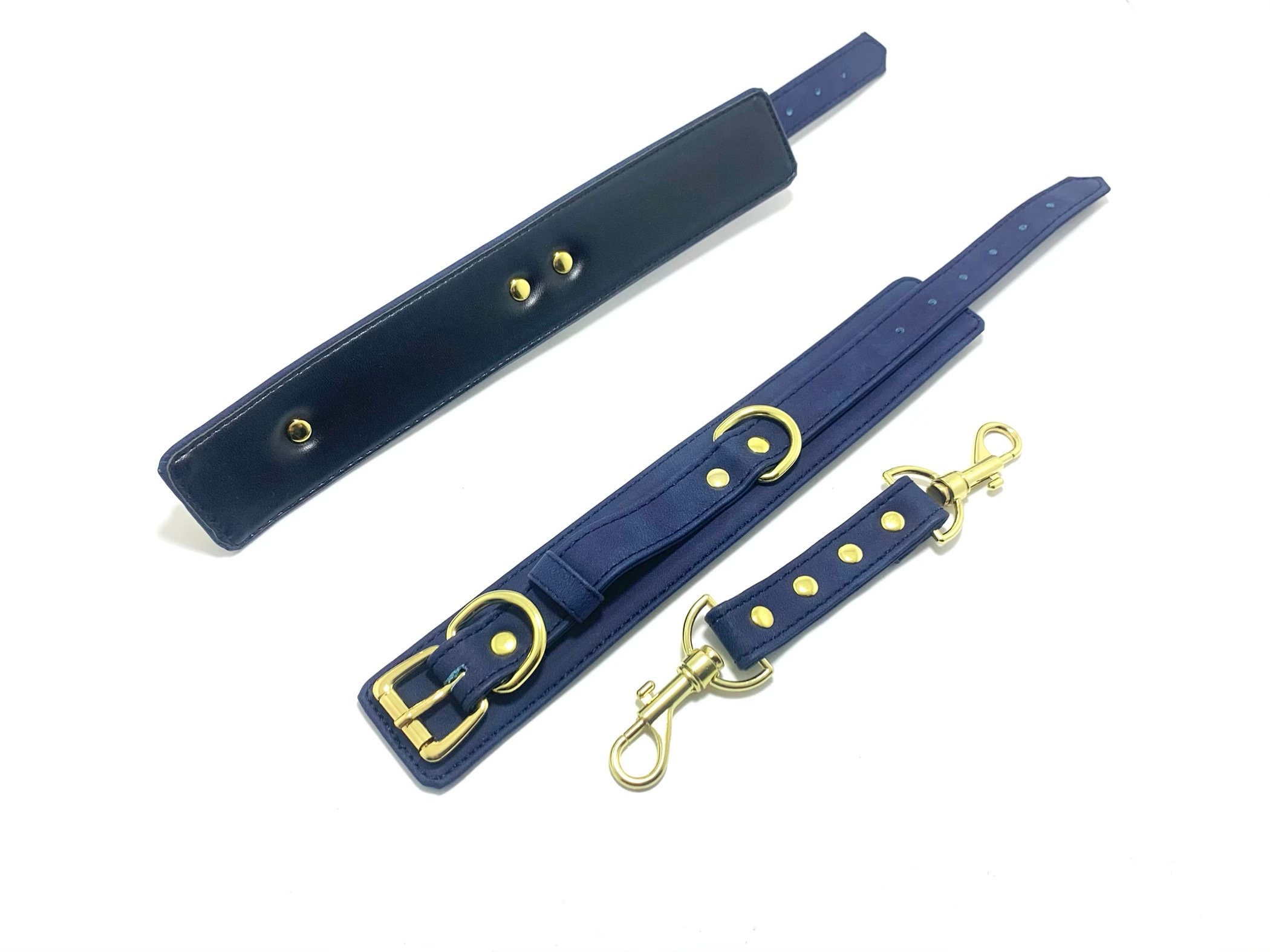 Unique Navy Blue Restraint Set Suede Navy Blue BDSM Gear Set | Etsy