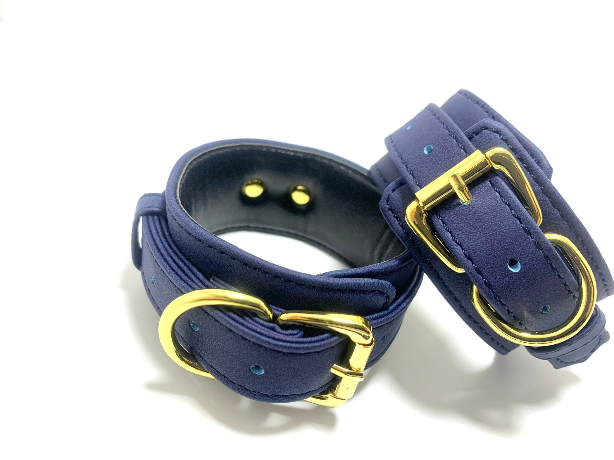 Unique Navy Blue Restraint Set Suede Navy Blue BDSM Gear Set | Etsy