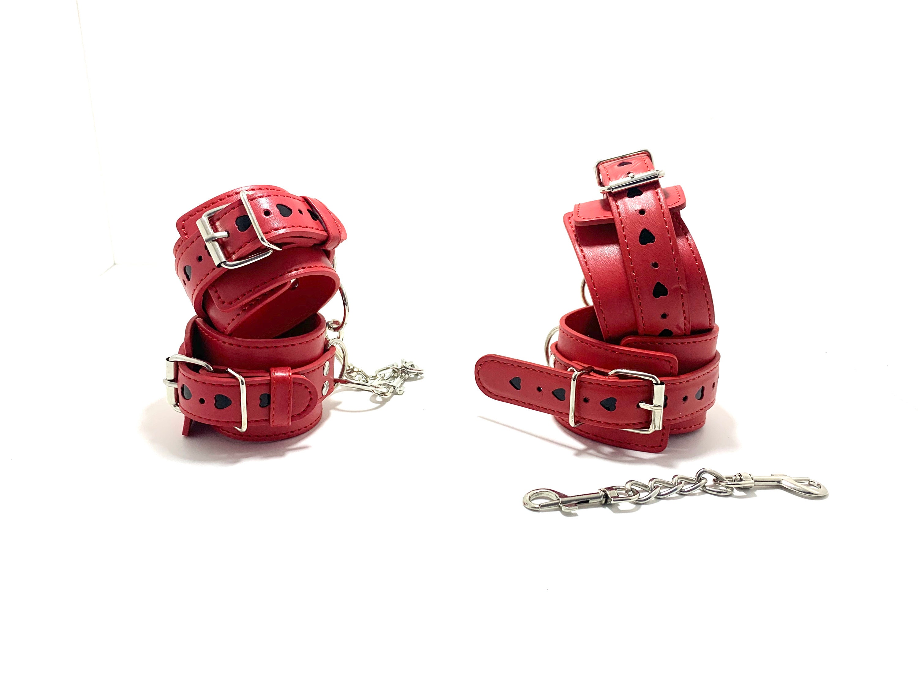 Romantic Handcuffs and Leg Cuffs Set Red Handcuffs BDSM - Etsy
