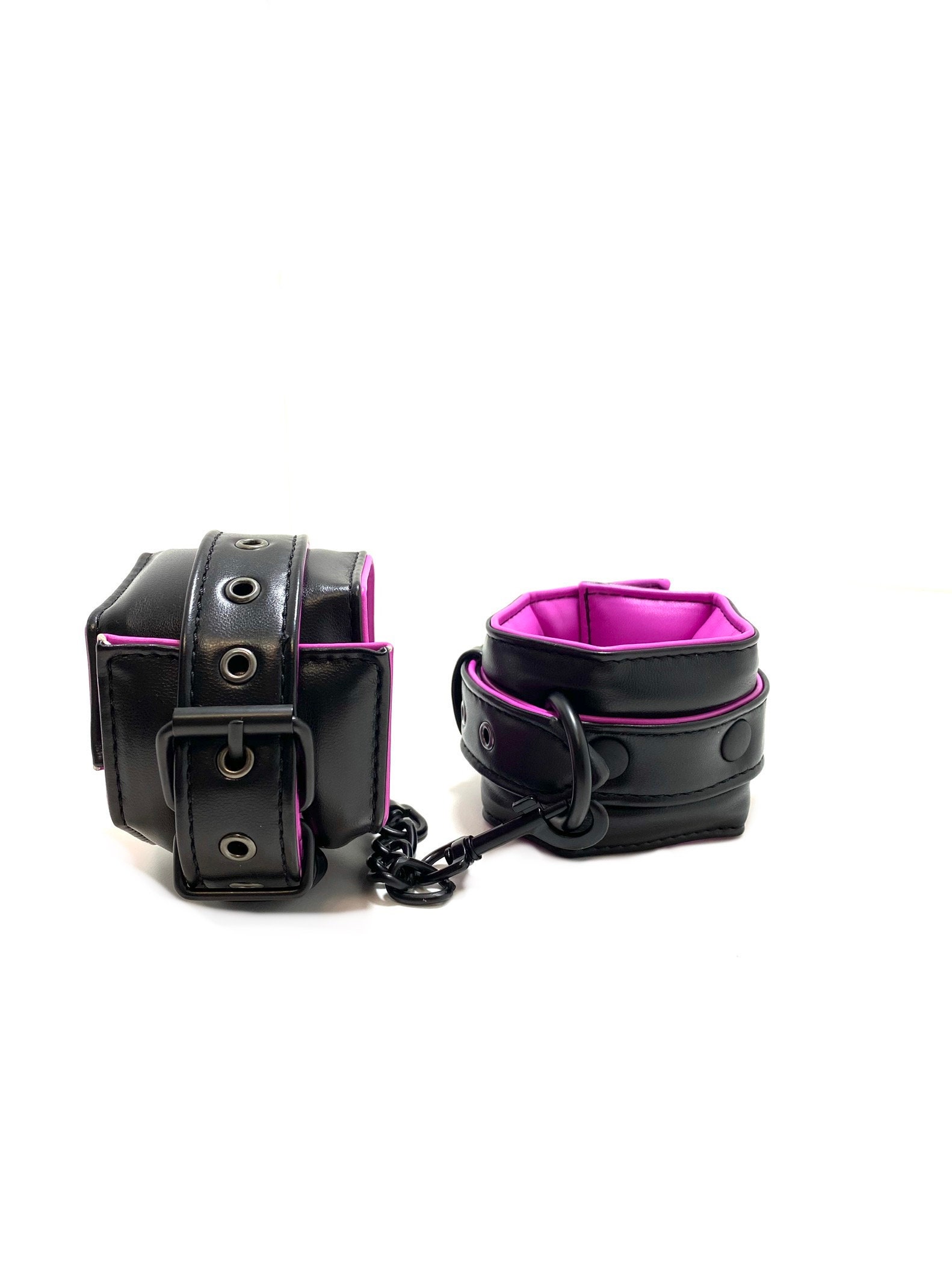 Luxury Handcuffs and Ankle Cuffs Set Collar and Leash Purple - Etsy