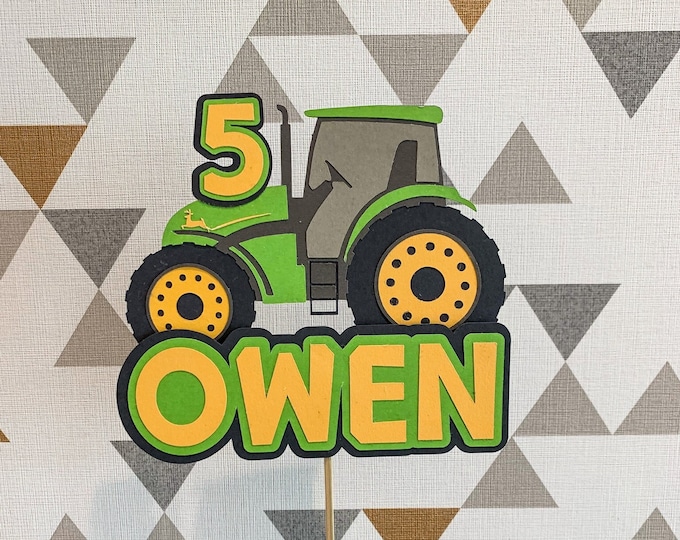 Personalised Tractor Cake Topper | Tractor Fan | Cake Topper | Boy ...