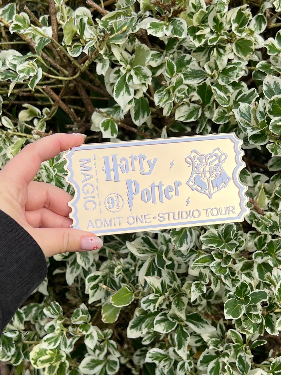 Harry Potter Gold Mirror Ticket | Acrylic Ticket | Harry Potter Ticket ...