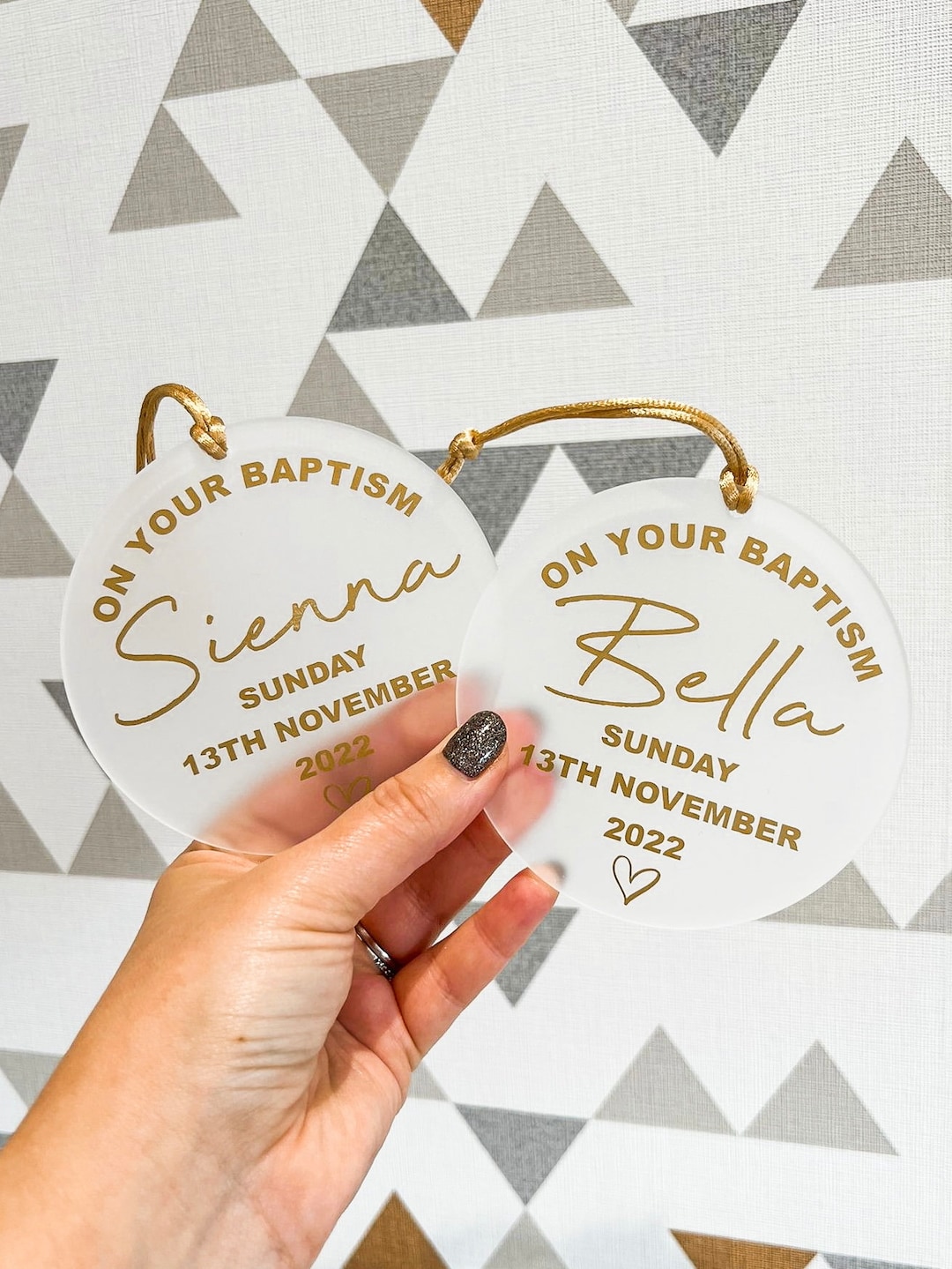Christening/baptism Personalised Gift Christening Hanging Disc Baptism ...