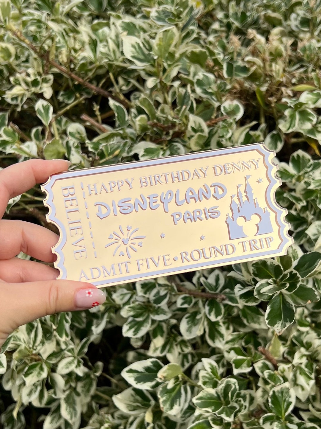 Disneyland Gold Mirror Ticket | Acrylic Ticket | Disneyland Paris ...