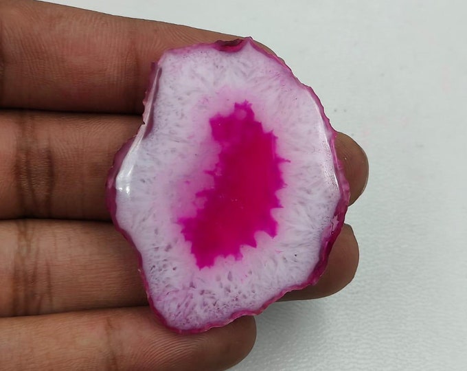 Pink Agate Slice Crystal - Natural Pink Agate Slab Geode - Genuine Pink ...