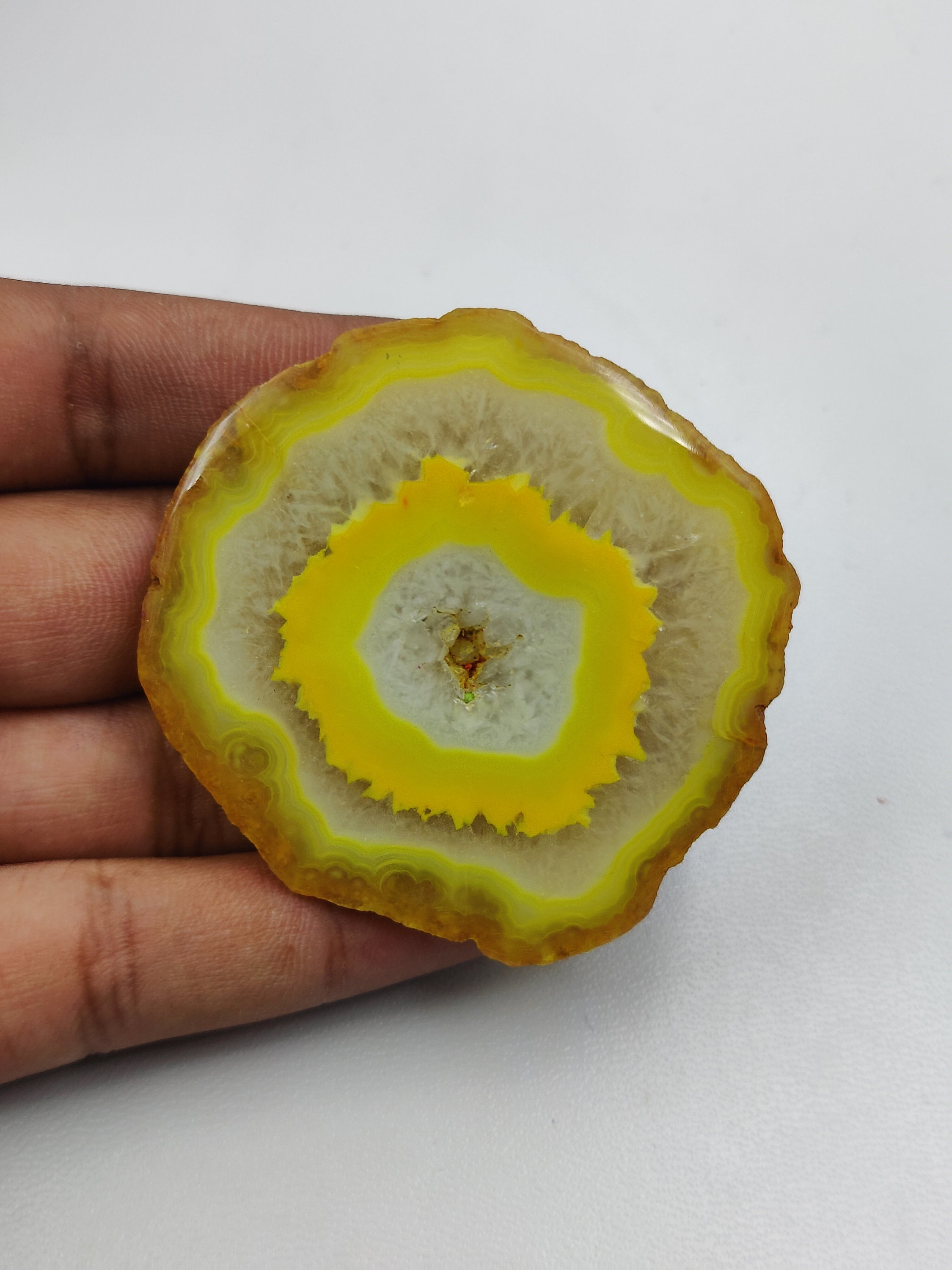 Natural Lemon Color Agate Slice Gemstone Beautiful Lemon Agate Slice ...