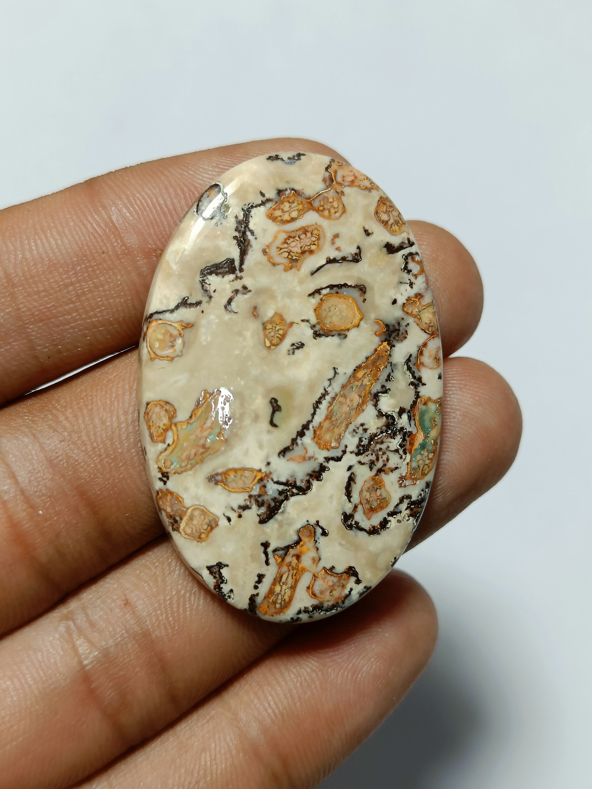 Attractive Indonesia Picasso Jasper Gemstone Cabochon, Oval Shape for ...