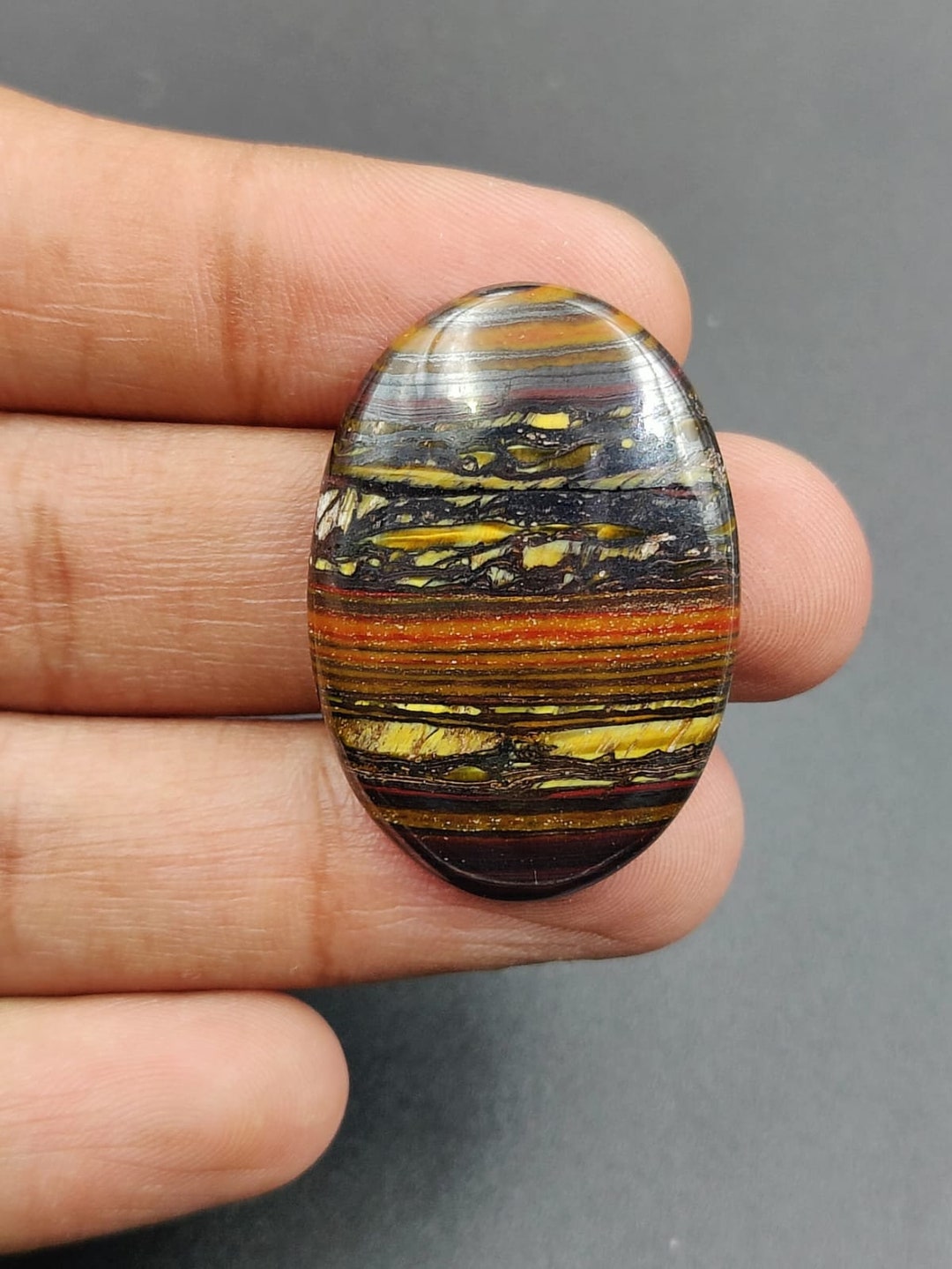 Beautiful Top Quality 100% Natural Iron Tiger Eye Oval Shape Gemstone ...