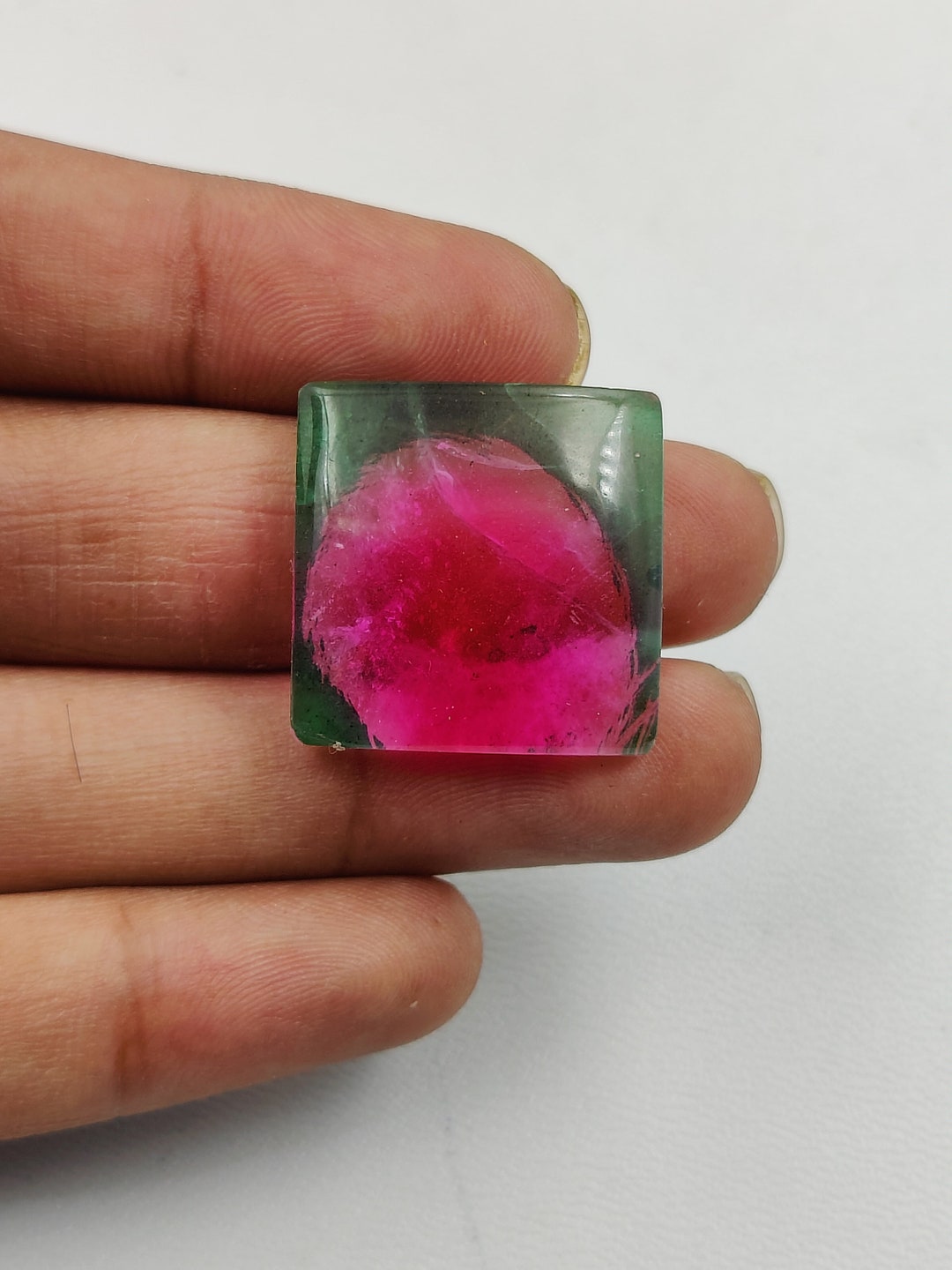 Beautiful Watermelon Tourmaline Crystal Doublets Gemstone, Loose ...