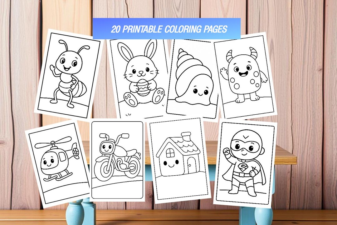Kawaii Animal Coloring Pages for Kids: 20-page Printable Activity (PDF ...