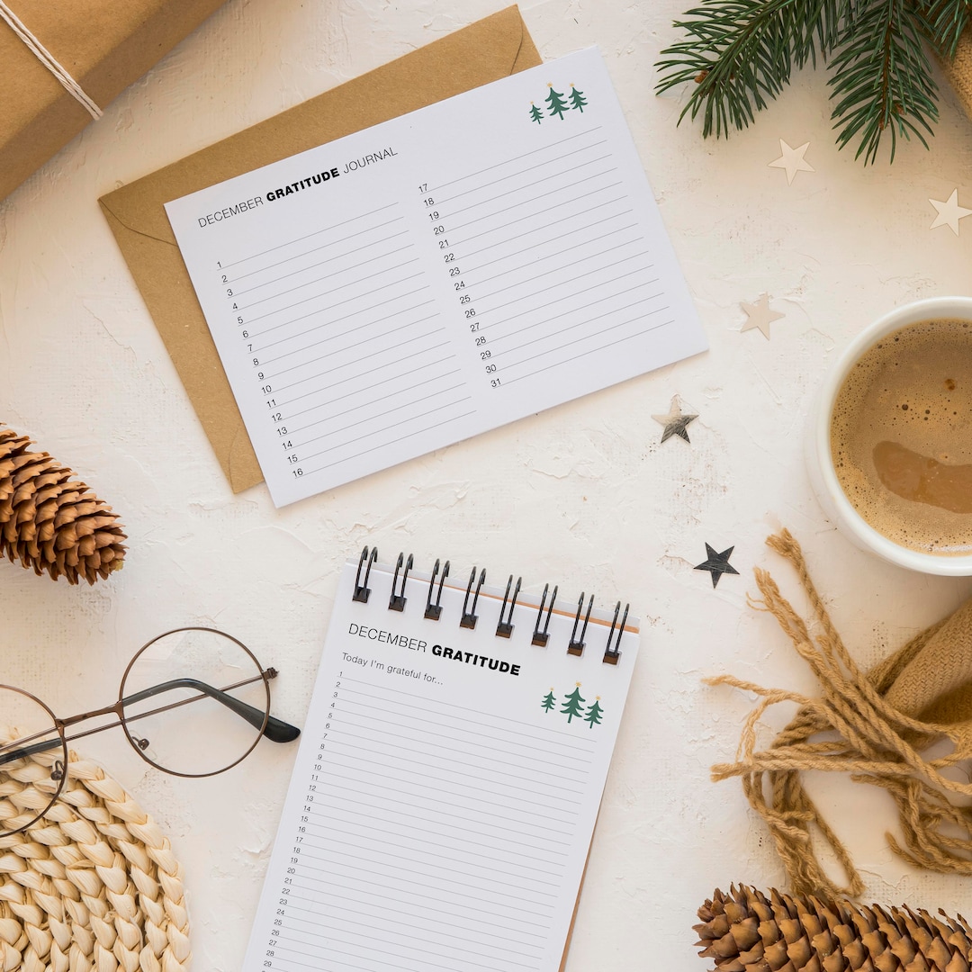 December Gratitude Journal PRINTABLE - Fill in Month - Multiple Sizes ...