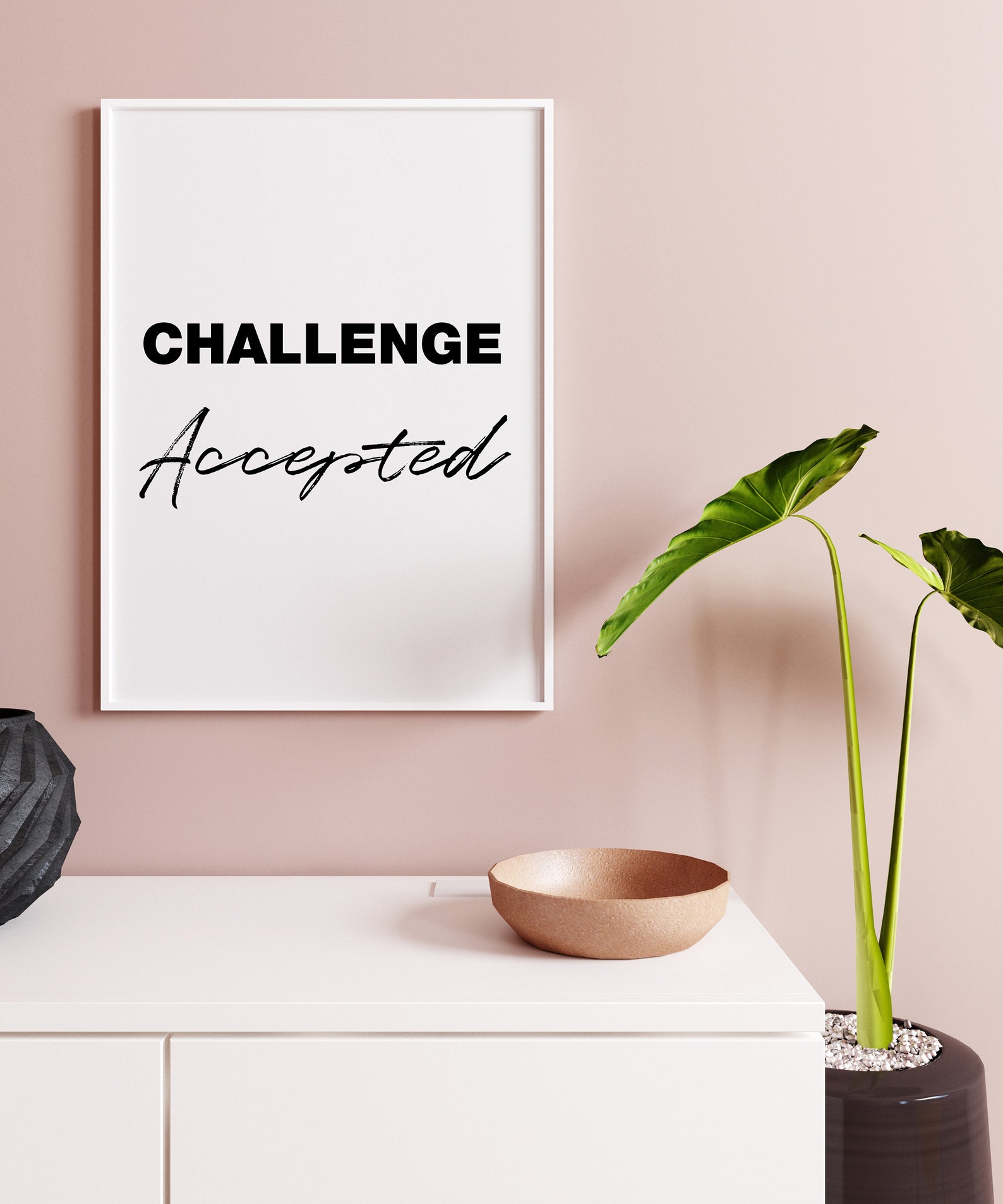 Challenge Accepted PRINT poster wall art quote print | Etsy
